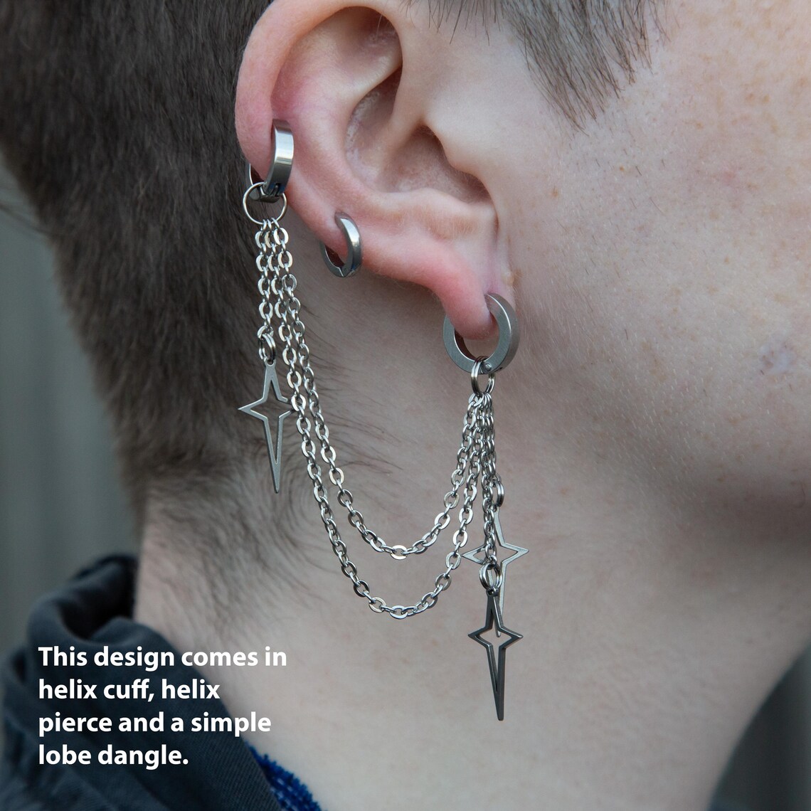 Starring Role - Stainless Steel Whimsical Multi-pierce Bajoran Earring ...
