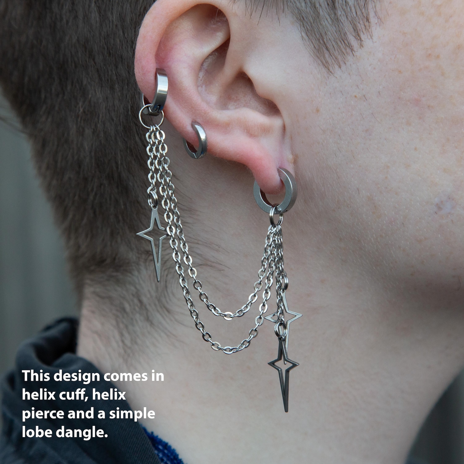 Starring Role - Stainless Steel Whimsical Multi-pierce Bajoran Earring ...