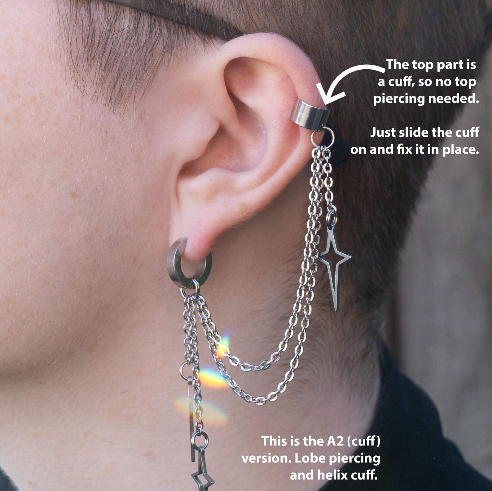 Starring Role - Stainless Steel Whimsical Multi-pierce Bajoran Earring ...