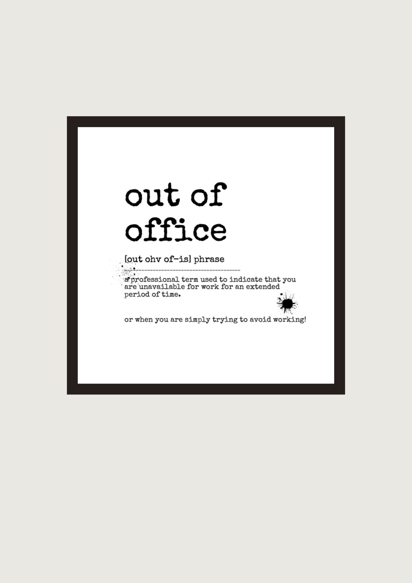 Out of Office Definition Printable Wall Art, Office Wall Art ...