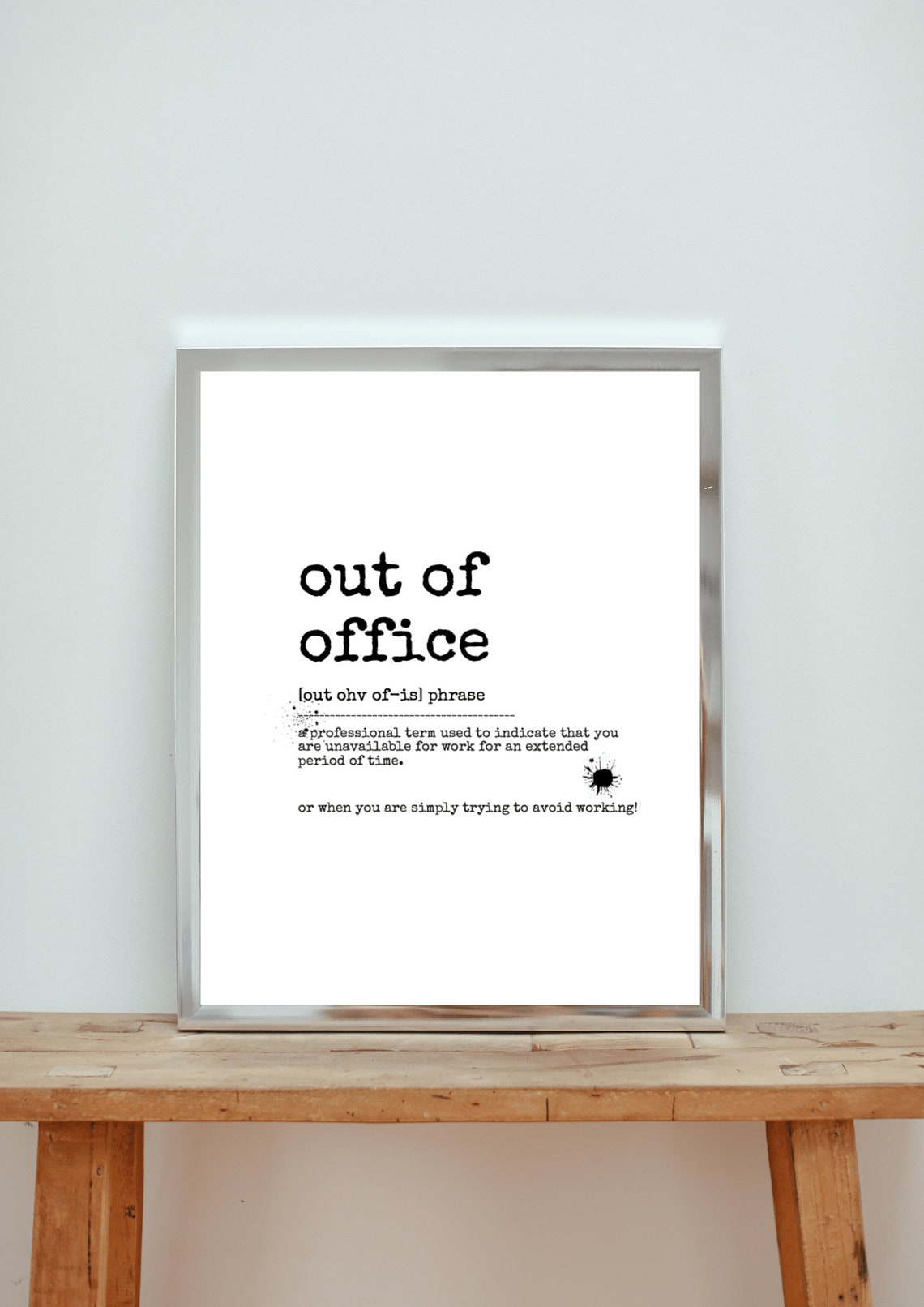 Out of Office Definition Printable Wall Art, Office Wall Art ...