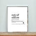Out of Office Definition Printable Wall Art, Office Wall Art ...