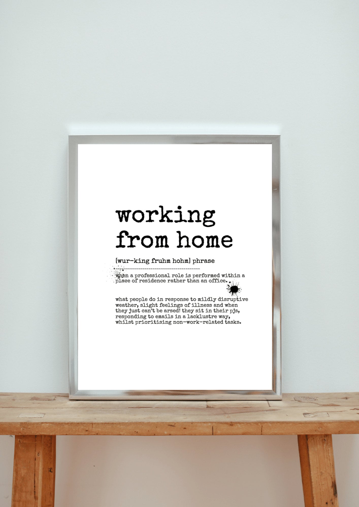 Working From Home Definition Printable Wall Art, Office Wall Art ...