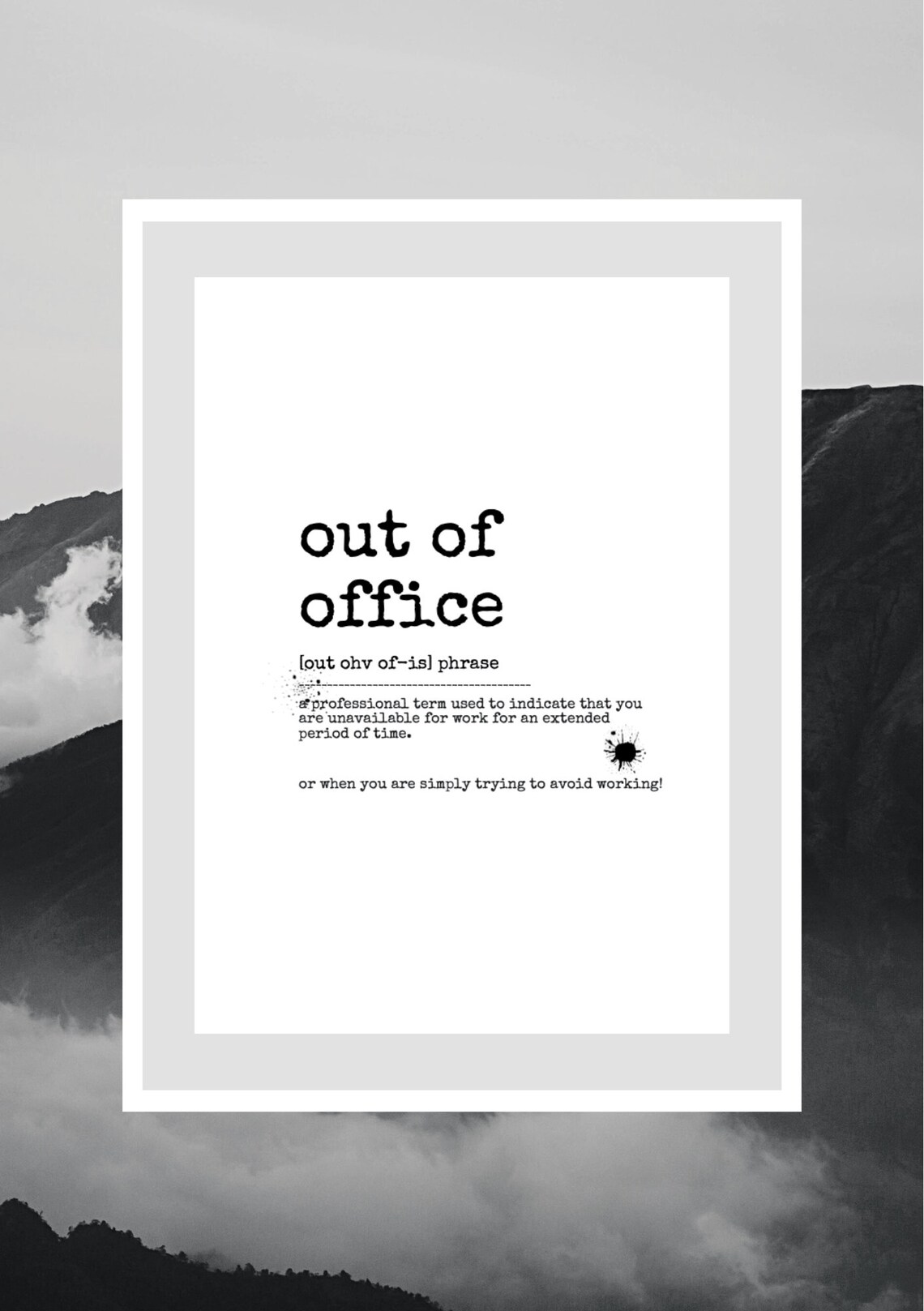 Out of Office Definition Printable Wall Art, Office Wall Art ...