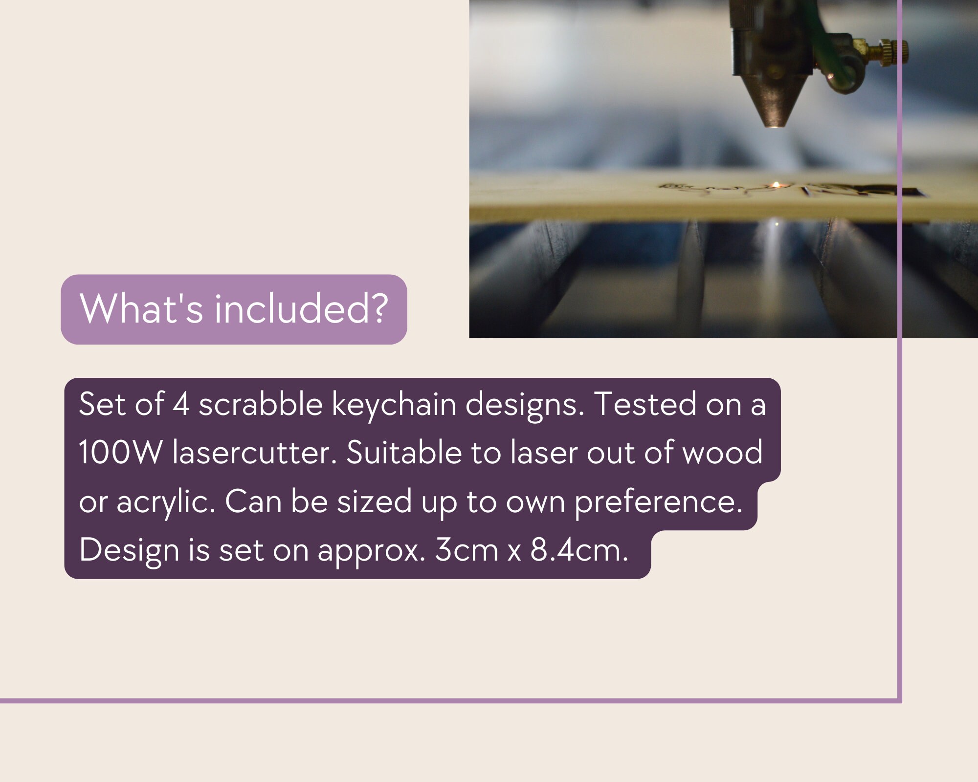 Scrabble Keychain Templates | Commercial License | Glowforge Cut File ...