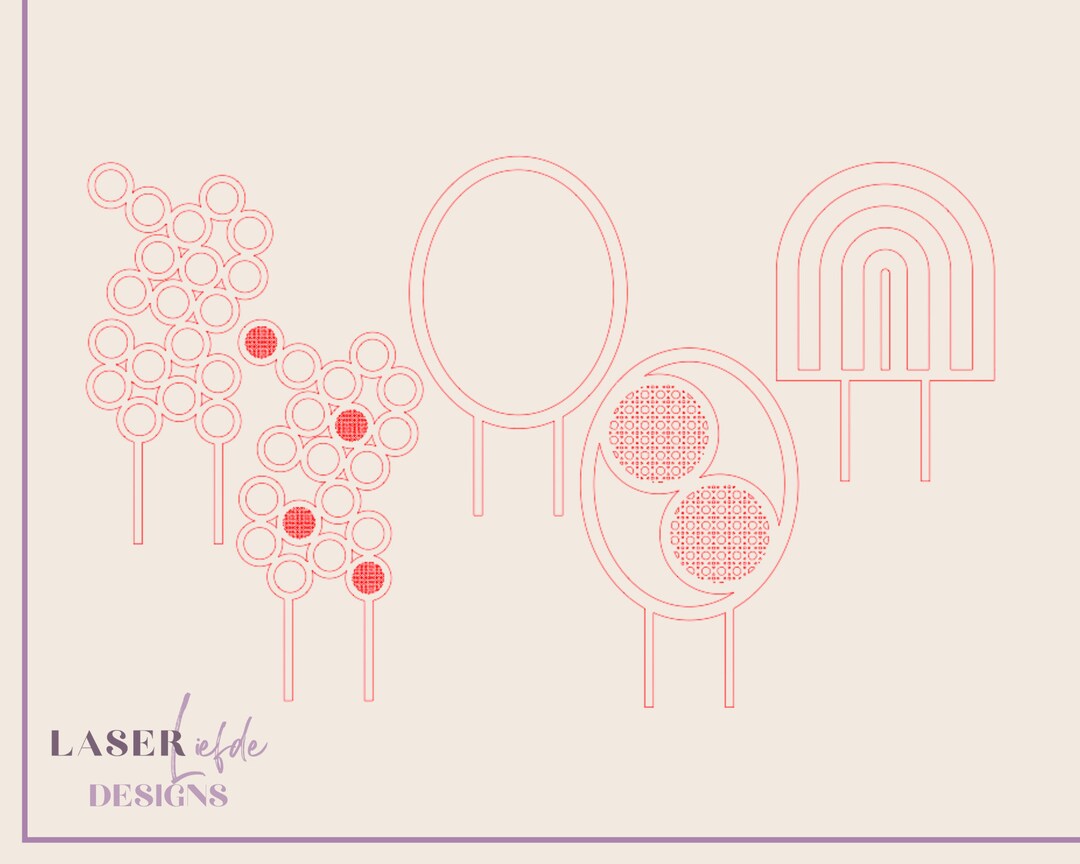 Plant Trellis SVG Template Set | Commercial License | Glowforge Cut ...