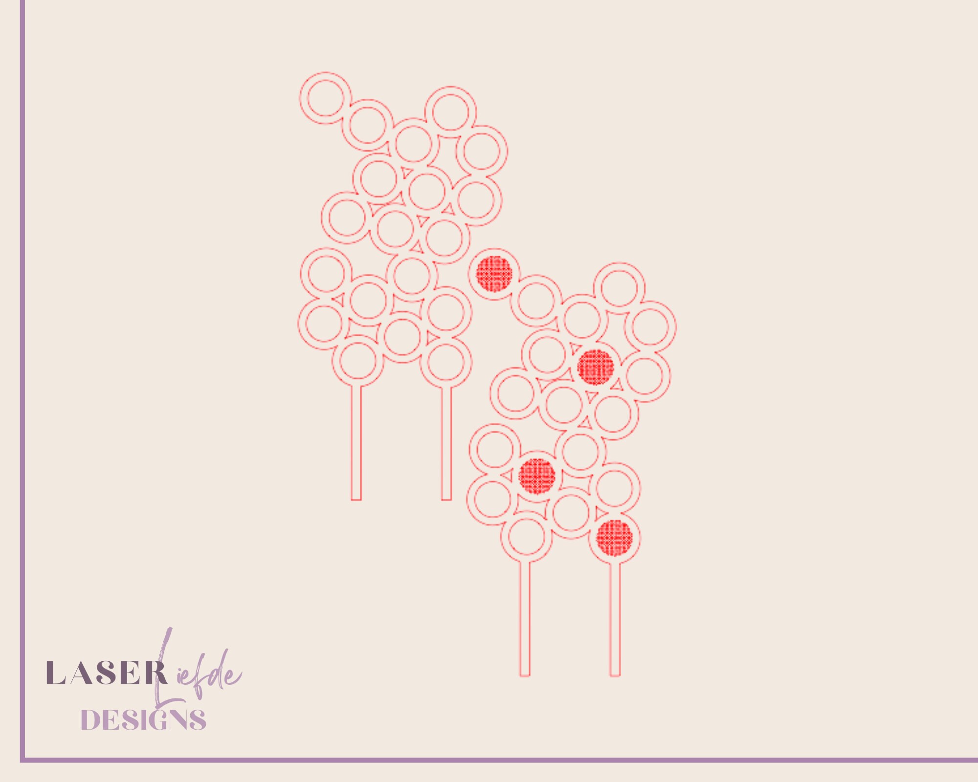 Plant Trellis SVG Template Circles Commercial License Glowforge Cut ...