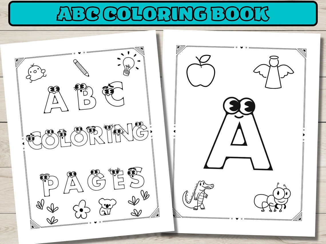 ABC Alphabet Coloring Page Worksheets Homeschool Coloring - Etsy