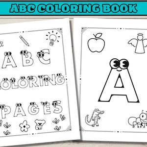ABC Alphabet Coloring Page Worksheets Homeschool Coloring - Etsy