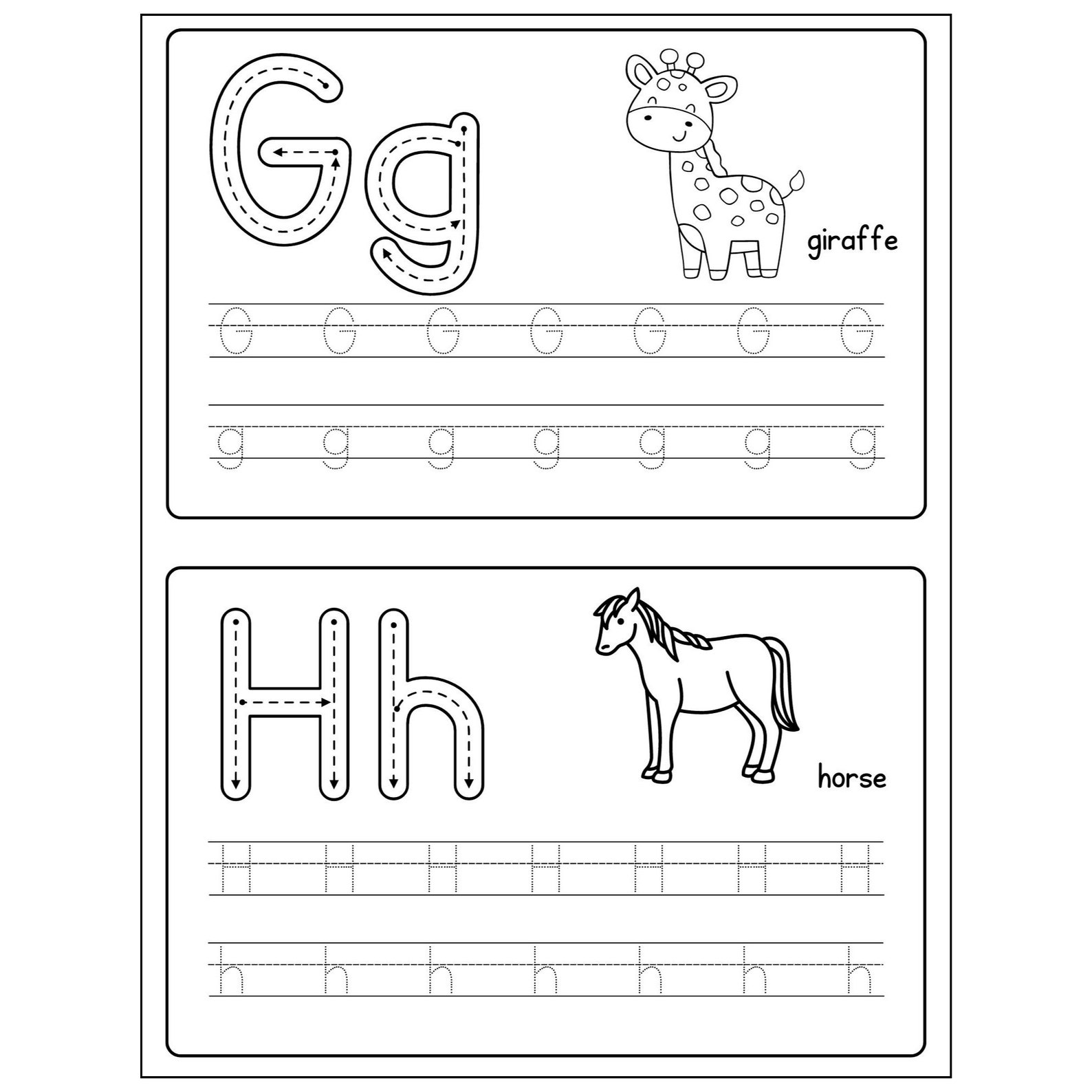 ABC Tracing Cards - Worksheets Preschool- Kindergarten Handwriting ...