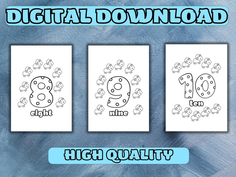 Numbers Coloring Page Worksheets for Preschool Kindergarten Toddlers ...