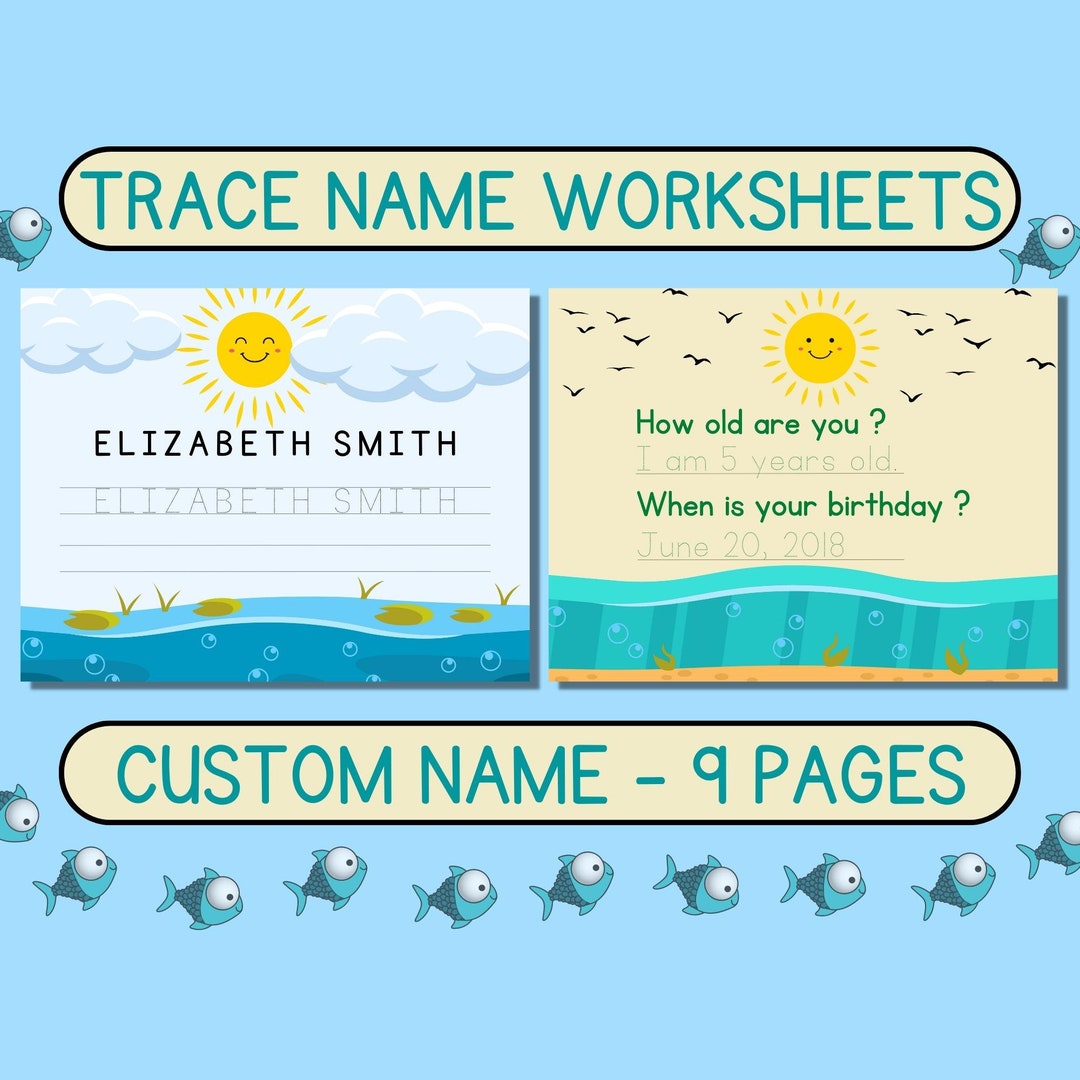 Custom Name Tracing Worksheet, Printable Personalized Handwriting ...