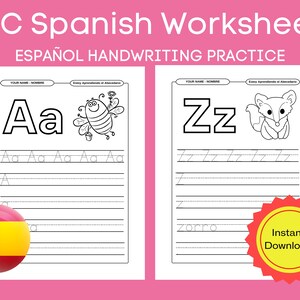 Personalized Spanish ABC Worksheets, Espanol Alphabet Tracing Workbook ...