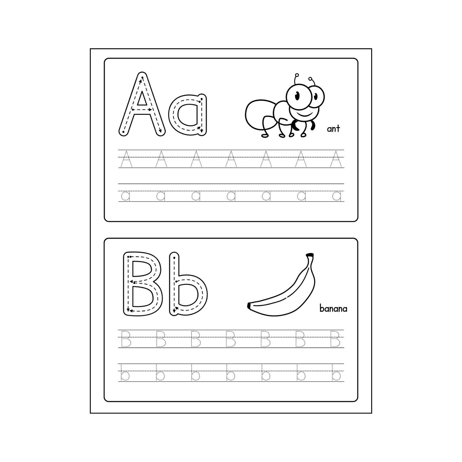 ABC Tracing Cards - Worksheets Preschool- Kindergarten Handwriting ...