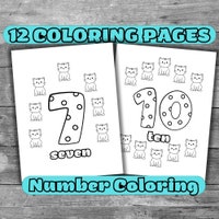 Numbers Coloring Page Worksheets for Preschool Kindergarten Toddlers ...
