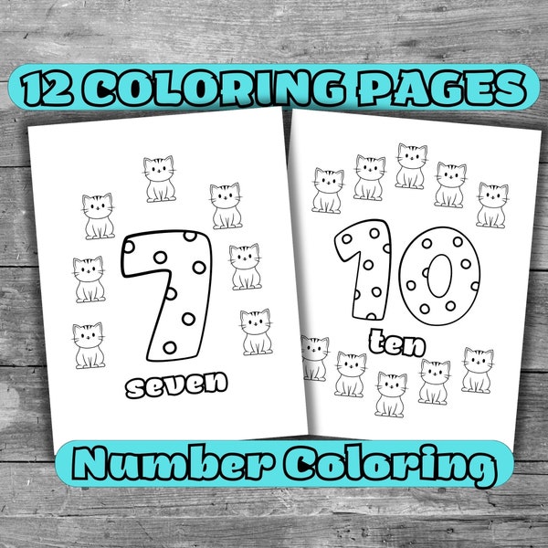 Numbers Coloring Page Worksheets for Preschool Kindergarten Toddlers ...