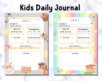Kids Daily Journal Printable, Journal for Kids, Kids Gratitude Journal ...