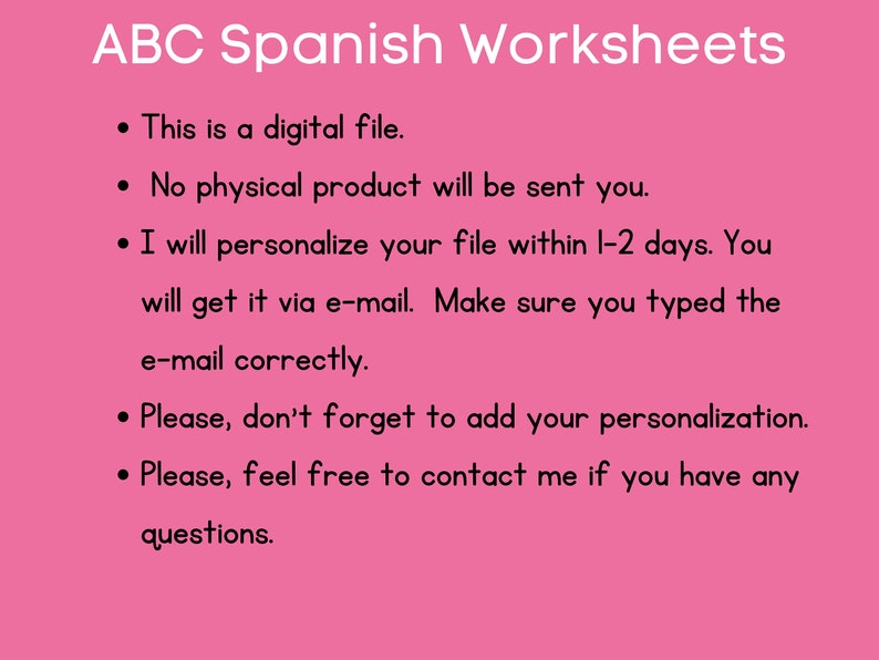 Personalized Spanish ABC Worksheets, Espanol Alphabet Tracing Workbook ...