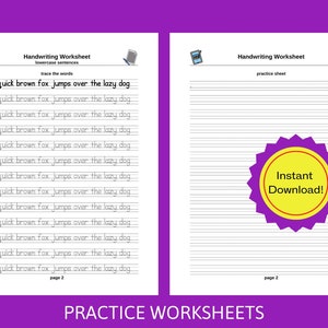 Handwriting Worksheet Bundle, Alphabet Writing Practice, Alphabet A-Z ...
