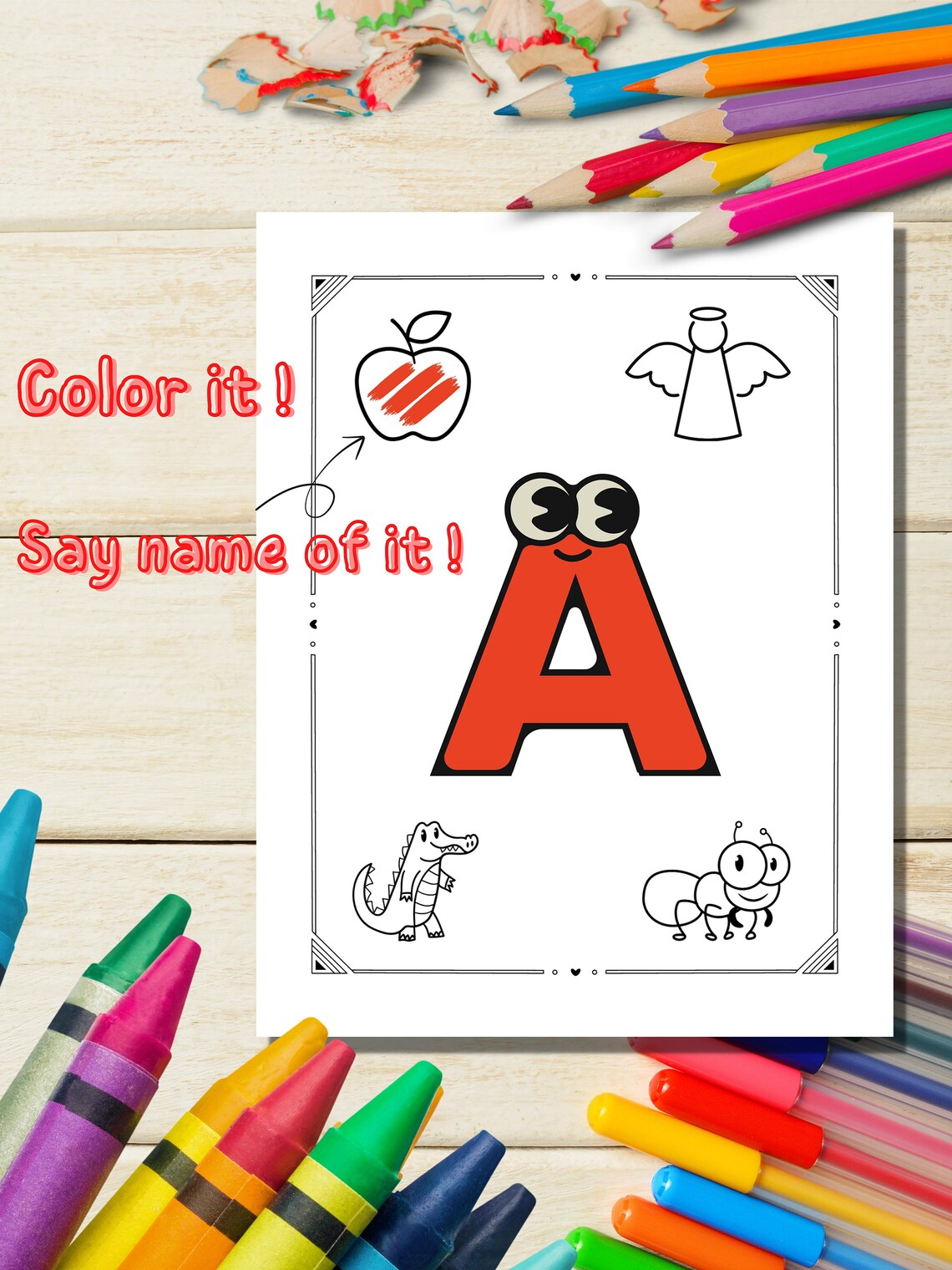 ABC Alphabet Coloring Page Worksheets, Homeschool Coloring Book ...