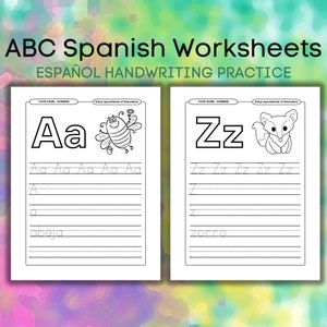 Personalized Spanish ABC Worksheets, Espanol Alphabet Tracing Workbook ...