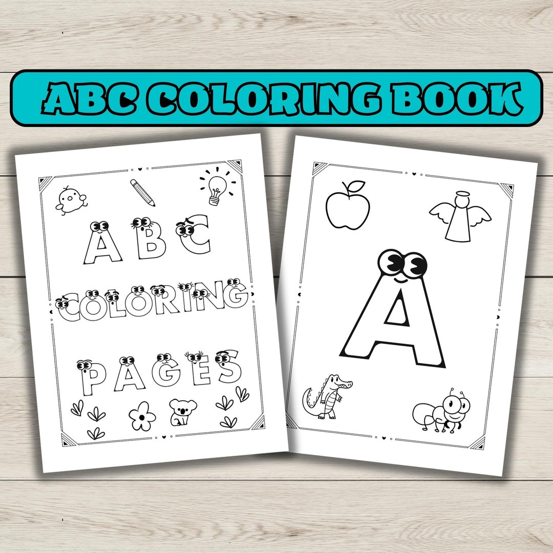 ABC Alphabet Coloring Page Worksheets, Homeschool Coloring Book ...
