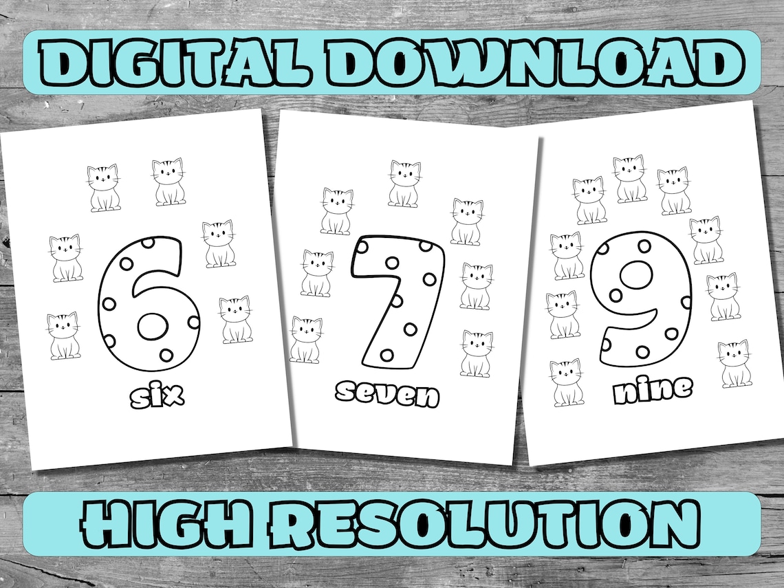 0 - 10 Numbers Printable Coloring Page Worksheets for Preschool ...