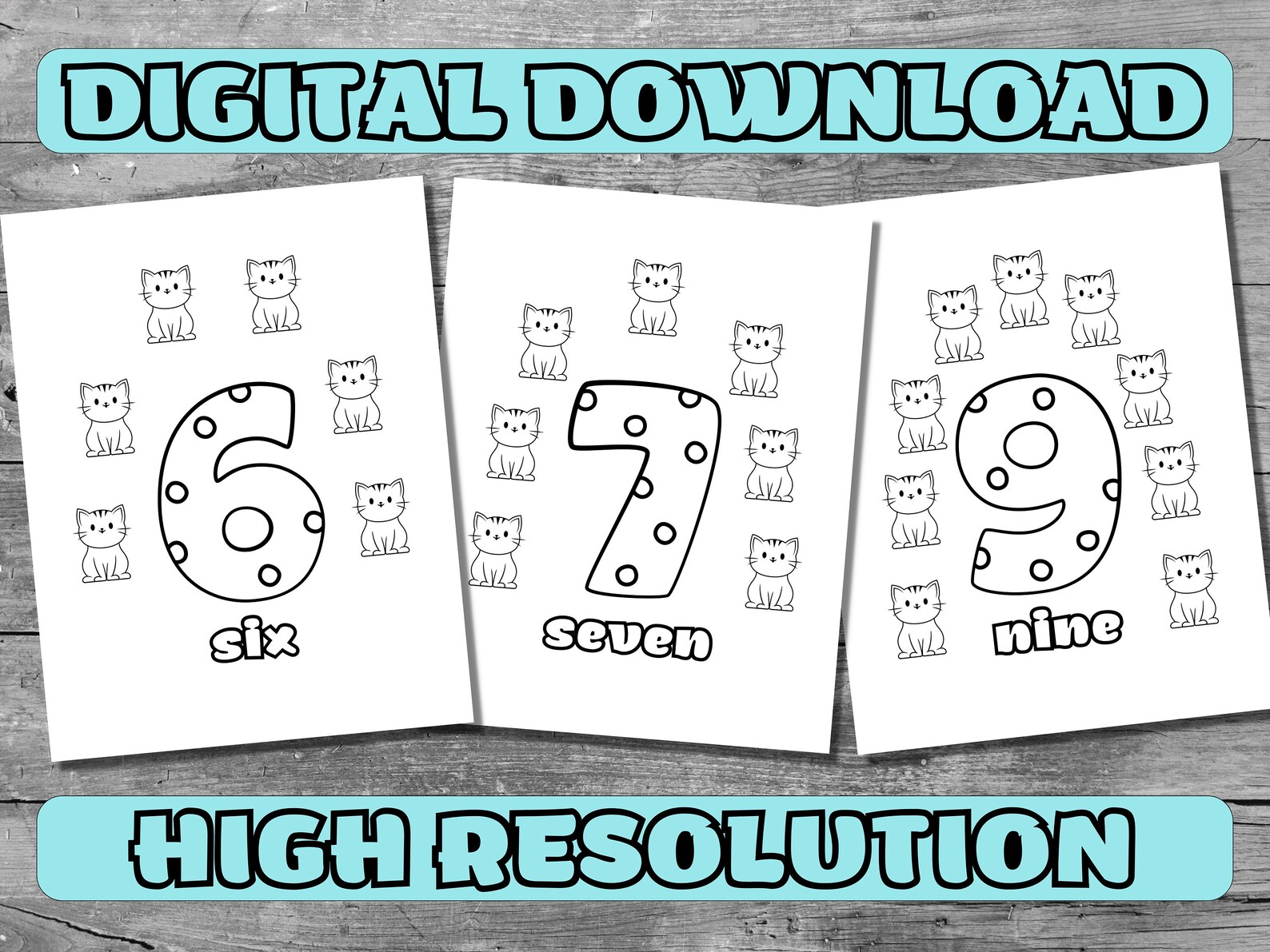 0 - 10 Numbers Printable Coloring Page Worksheets for Preschool ...