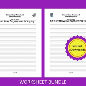 Handwriting Worksheet Bundle, Alphabet Writing Practice, Alphabet A-Z ...
