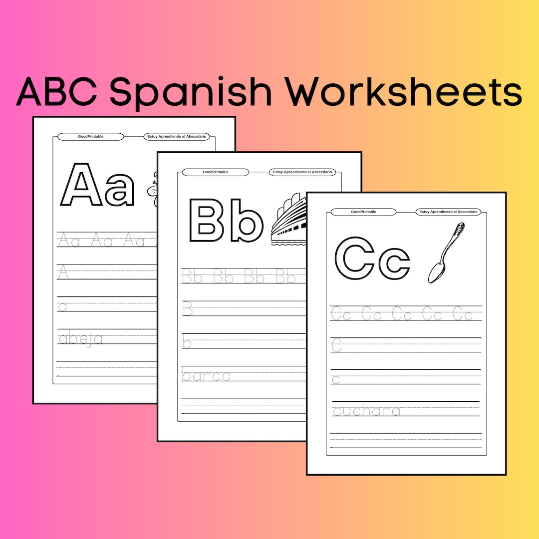Spanish ABC Worksheets, Espanol Alphabet Tracing Workbook and Coloring ...