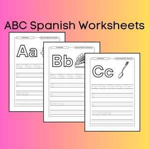 Spanish ABC Worksheets, Espanol Alphabet Tracing Workbook and Coloring ...