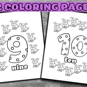 Numbers Coloring Page Worksheets for Preschool - Kindergarten Toddlers ...
