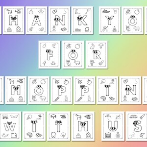 ABC Alphabet Coloring Page Worksheets, Homeschool Coloring Book ...