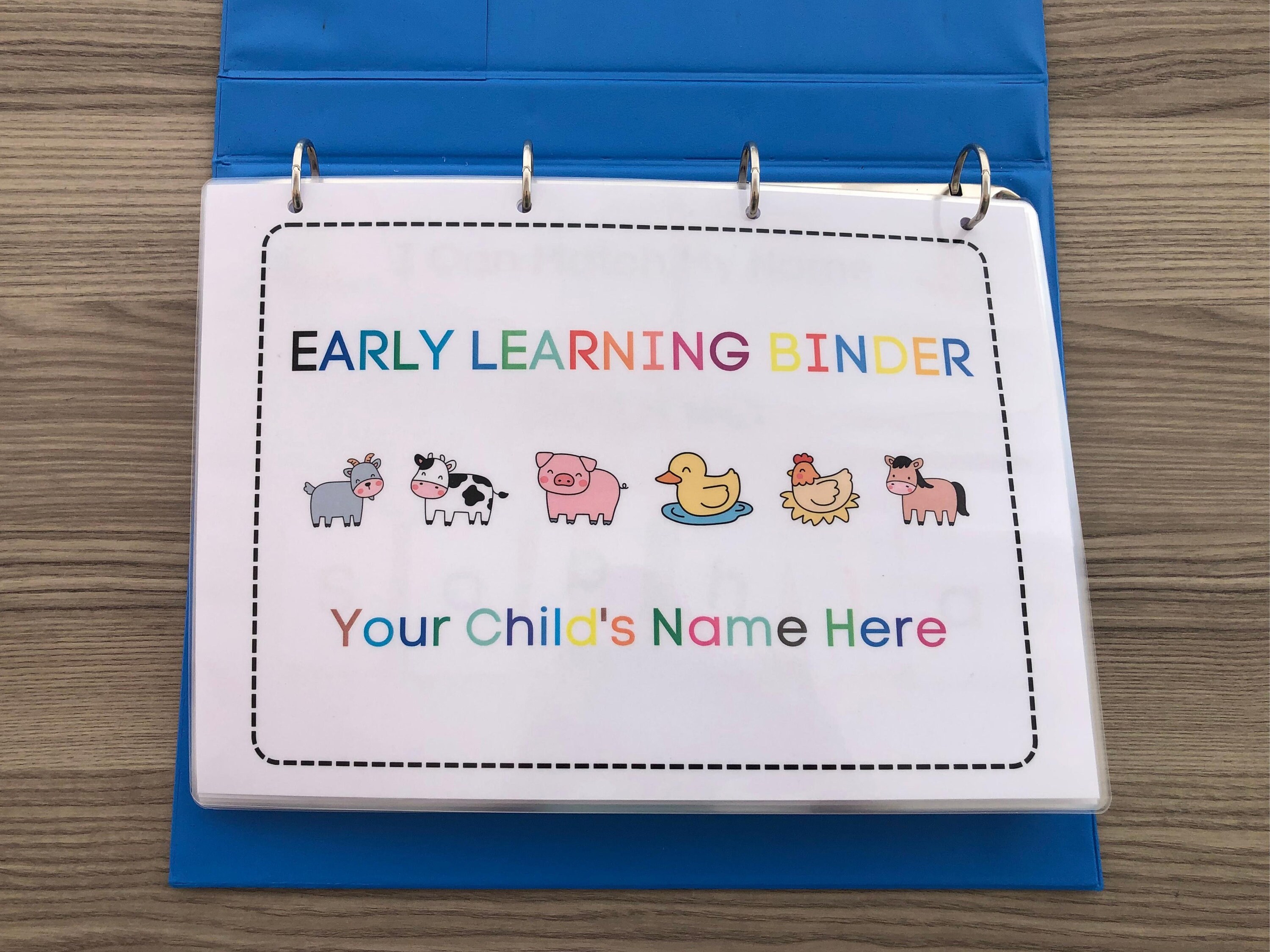 Preschool Toddler Early Learning Binder, Personalized Learning Binder ...