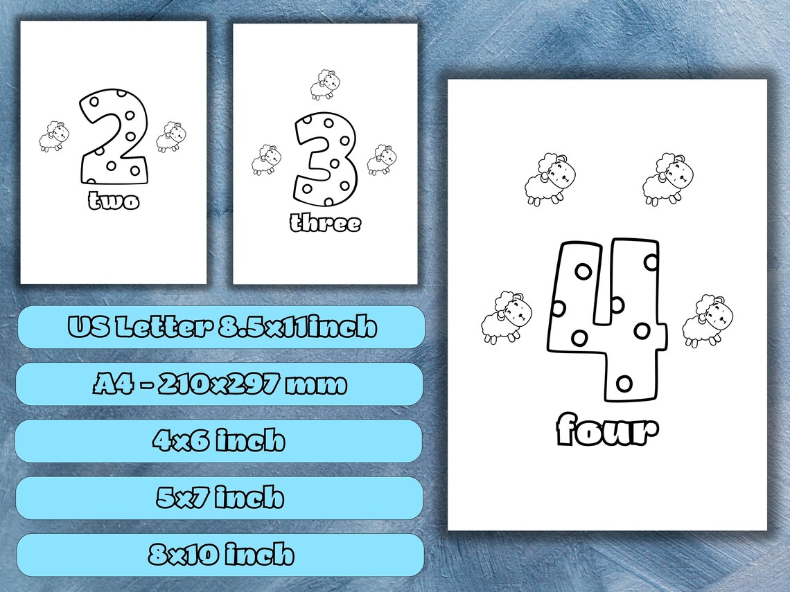 Numbers Coloring Page Worksheets for Preschool Kindergarten Toddlers ...