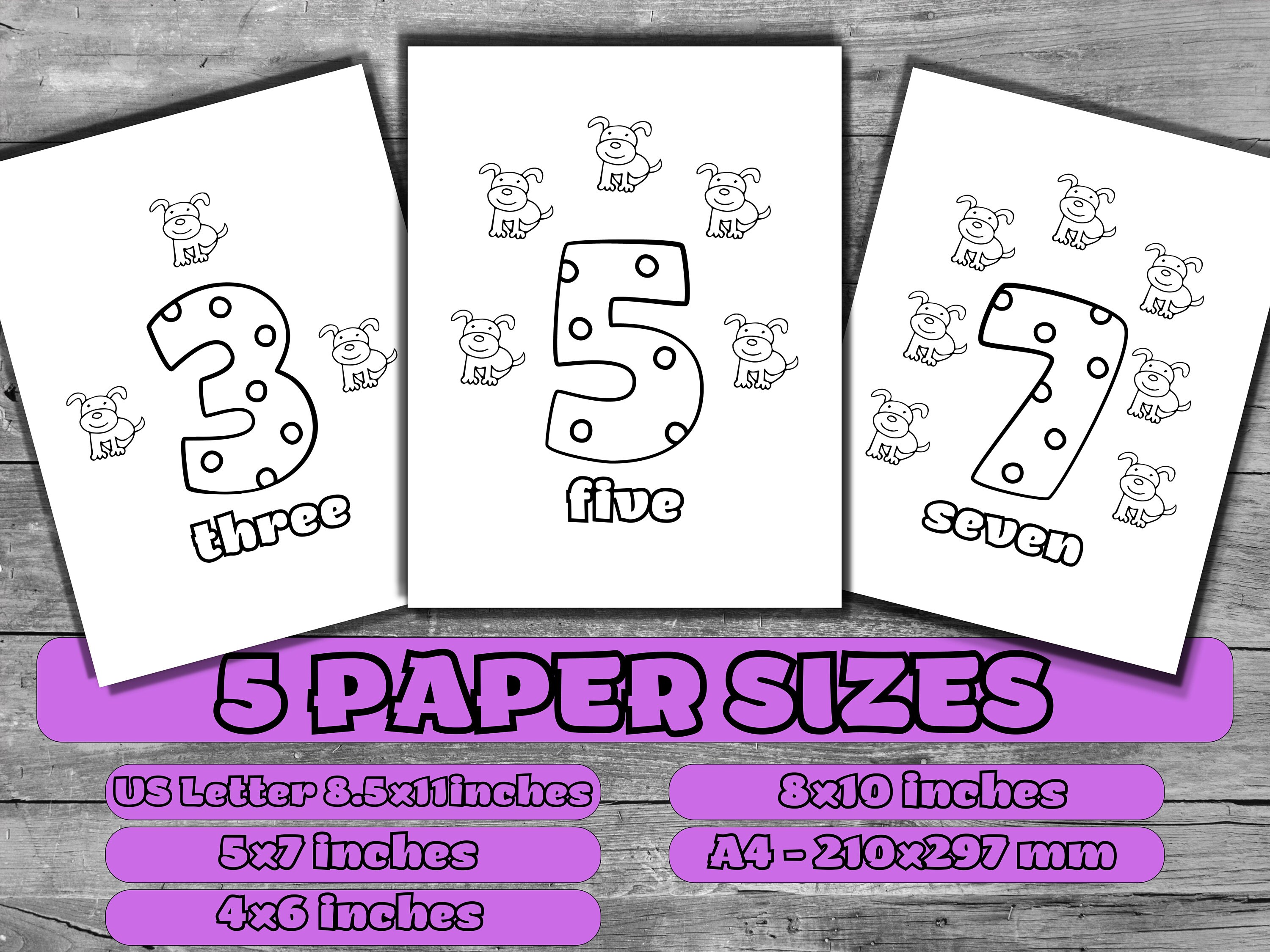 Numbers Coloring Page Worksheets for Preschool - Kindergarten Toddlers ...