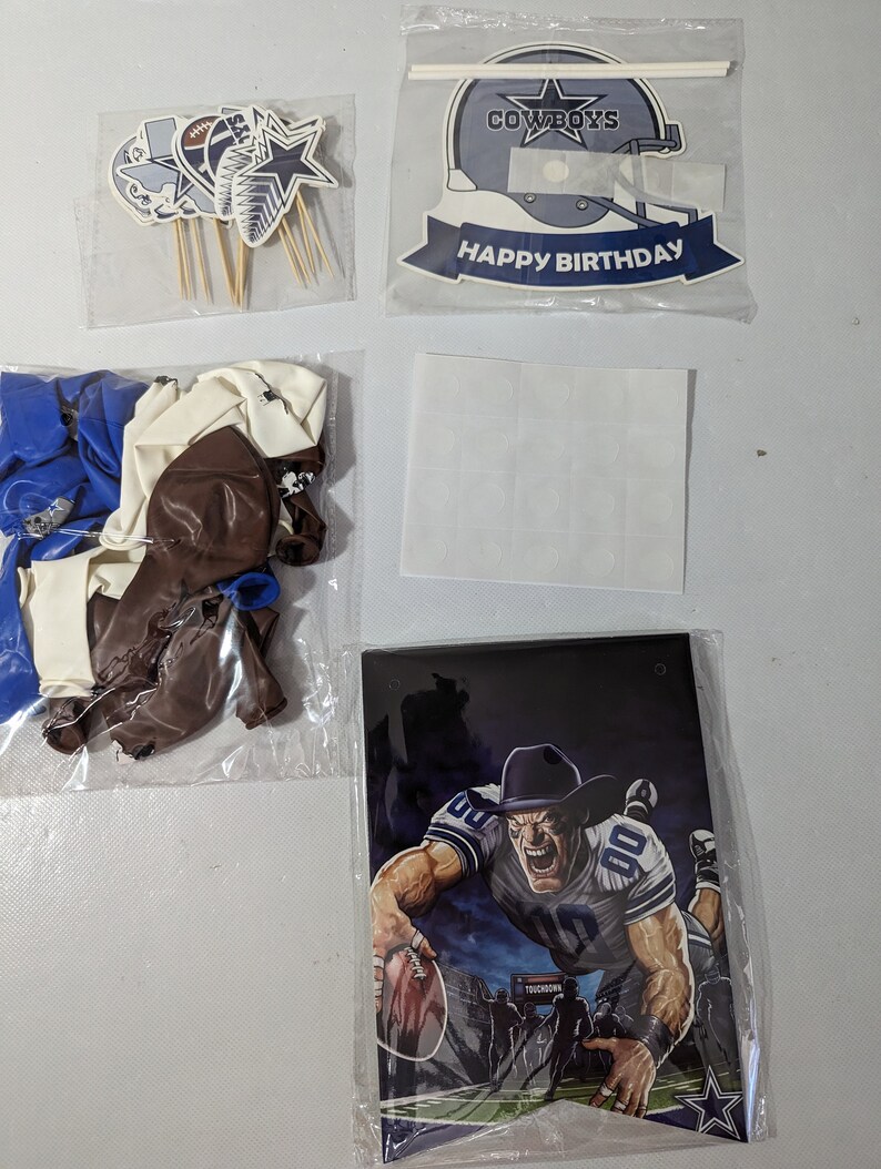 Dallas Cowboys Party Decorations Includes Banner Cake Topper and ...