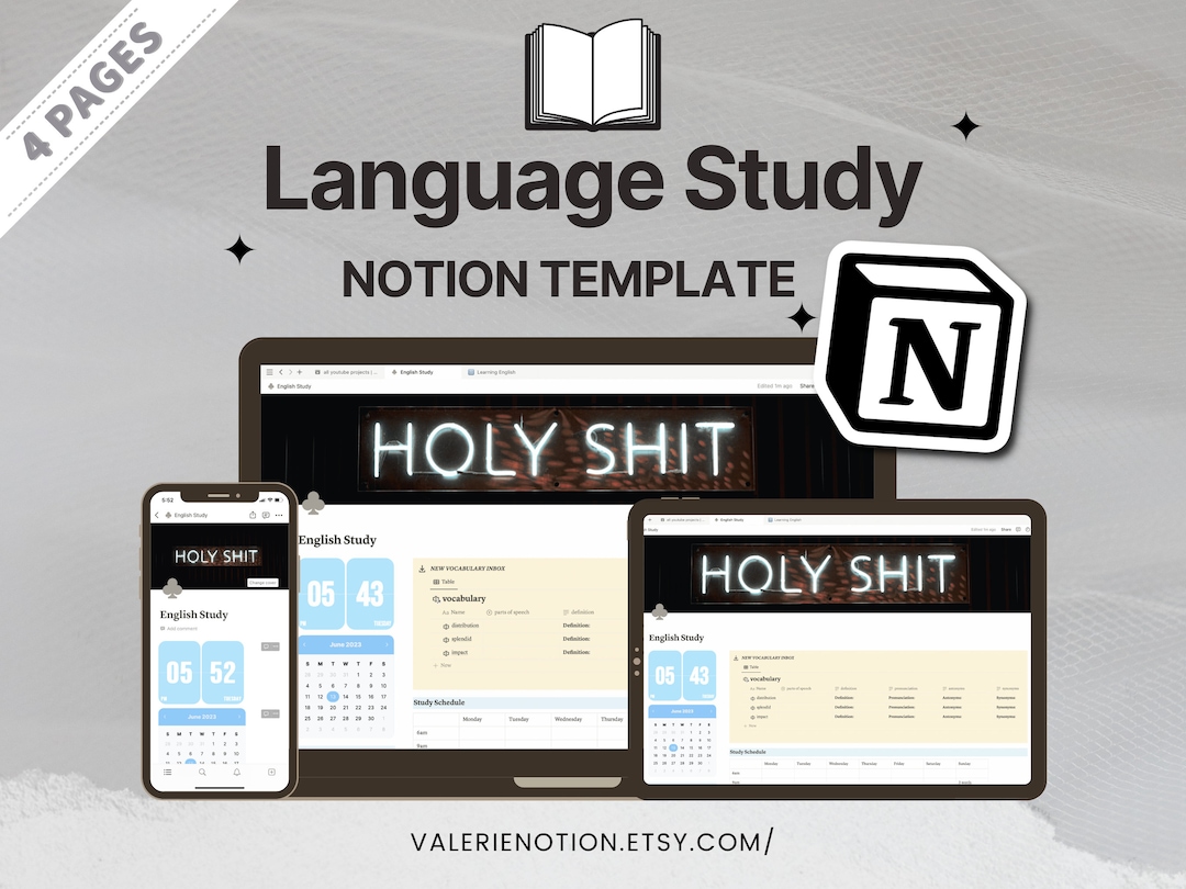 Notion Template Language Learning Notions Templates Language Study ...