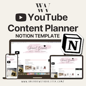Youtube Notion Templat Content Planner Notion Template for Youtuber ...