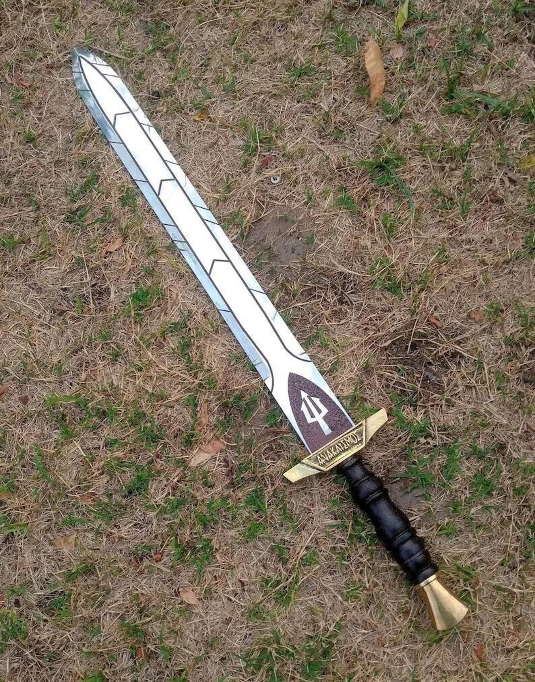 Handmade 1095 High Carbon Steel Sword W Pure Cow Head Leather Sheath ...