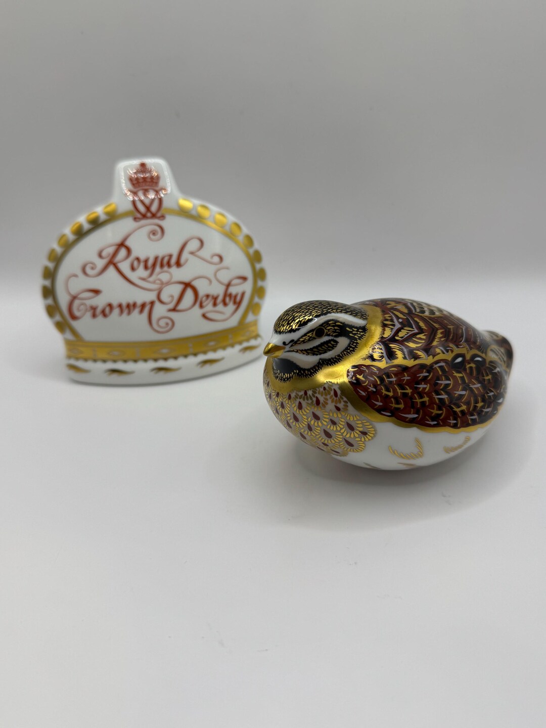 Royal Crown Derby Dappled Quail Bone China Paperweight Figurine. First ...