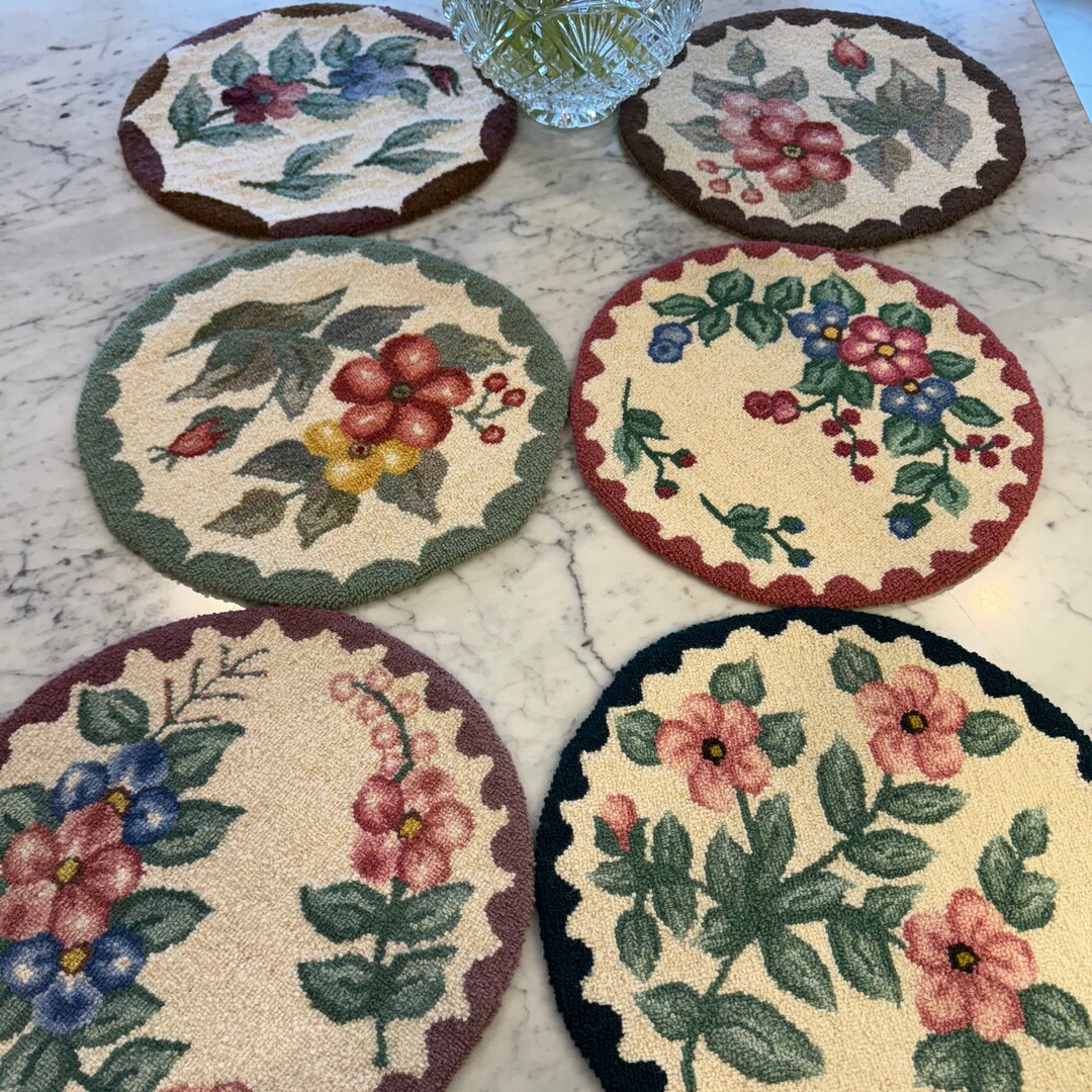 Cheticamp Hooked Rug 12 Wool Trivet. Hand Dyed and Made in Cheticamp ...