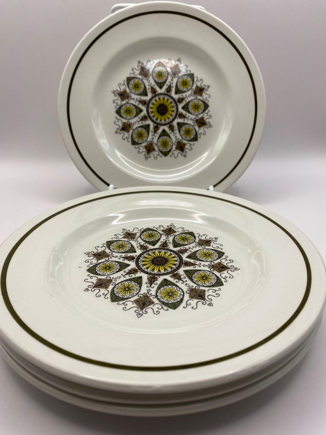 Ridgeway Ironstone England Paisley Green Side Plates. Vintage Ironstone ...