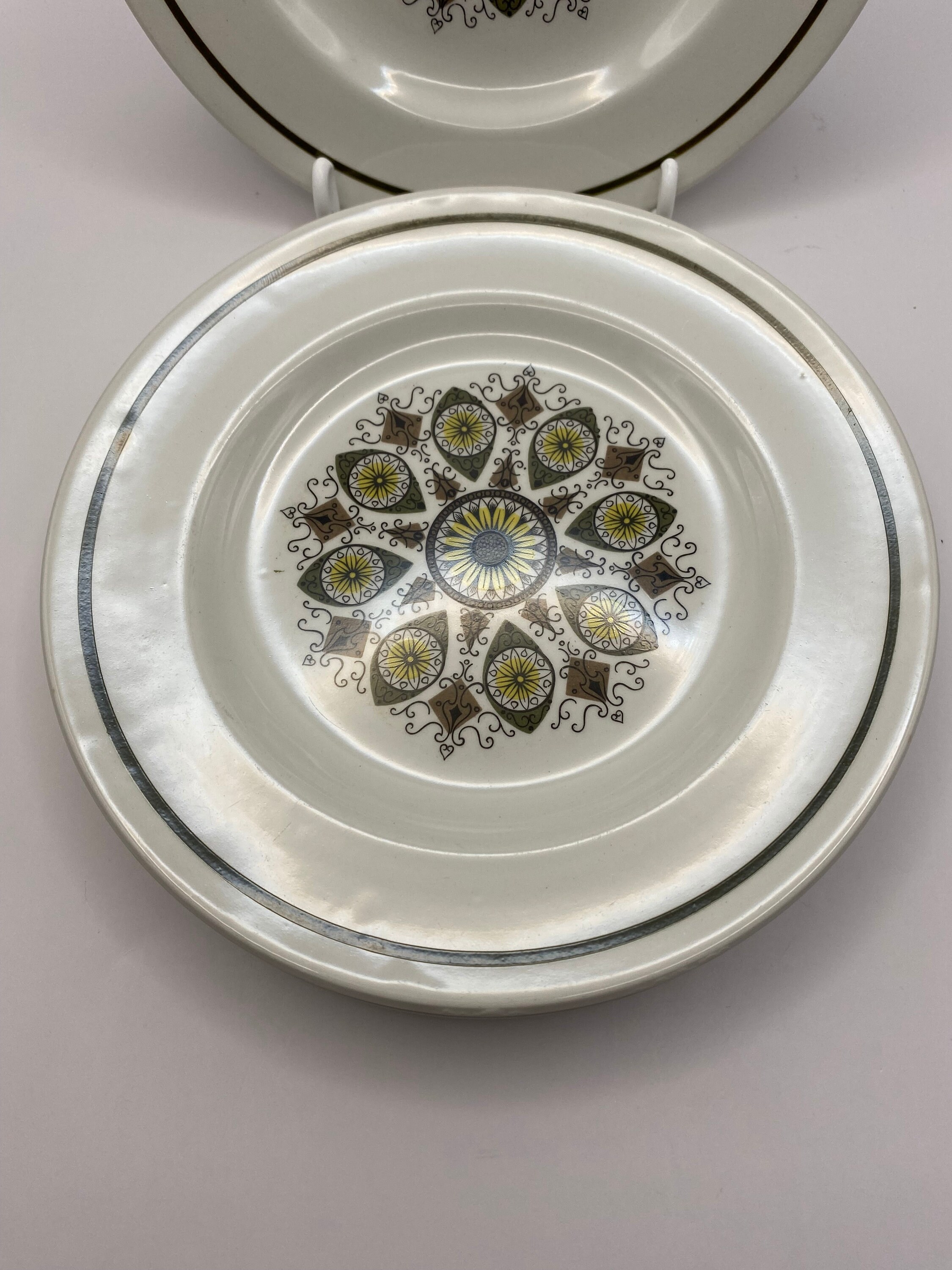 Ridgeway Ironstone England Paisley Green Side Plates. Vintage Ironstone ...