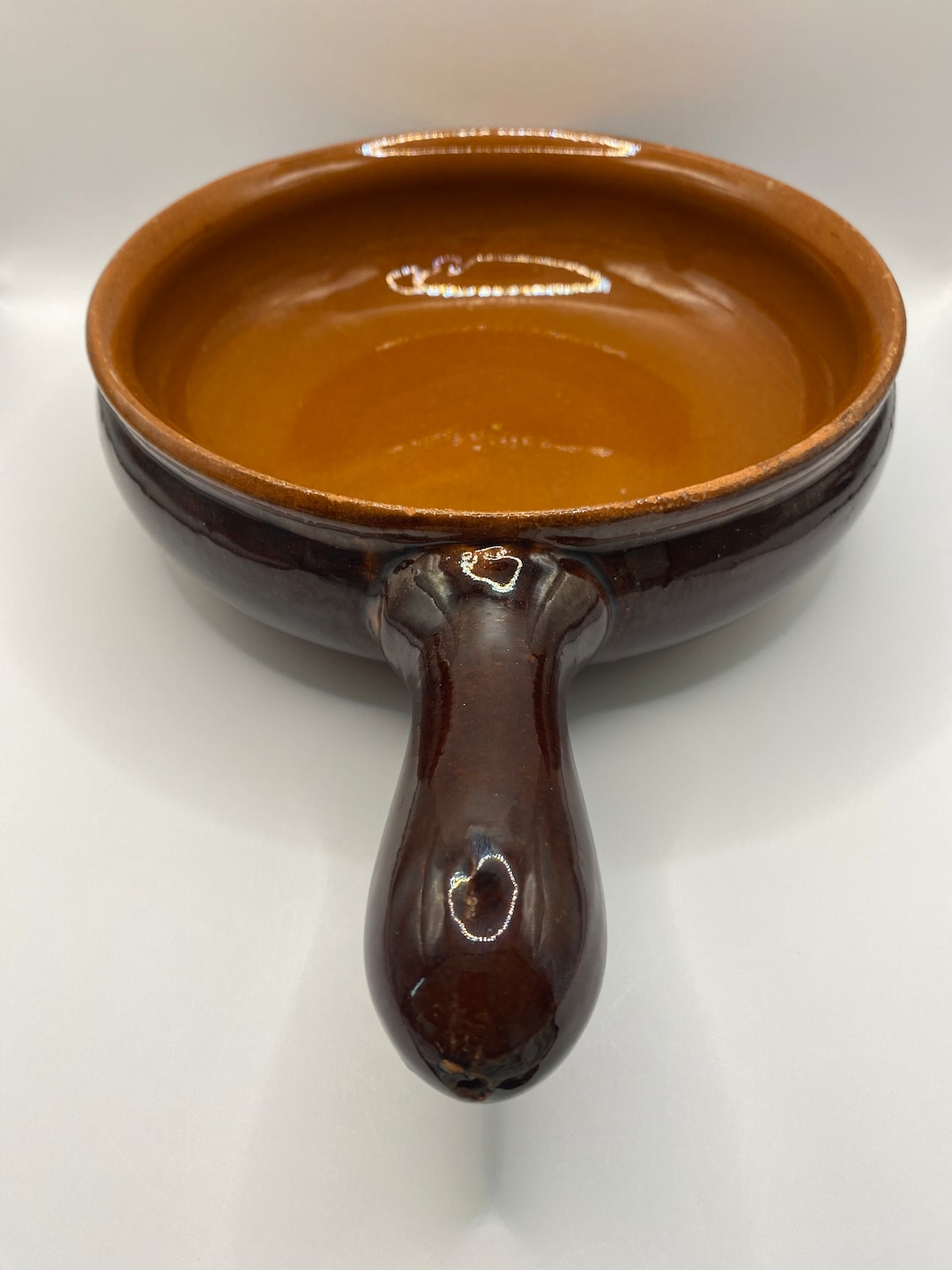 Vulcania Glazed Terracotta Shallow Cook Pot With Handle. 22cm Clay Pot ...