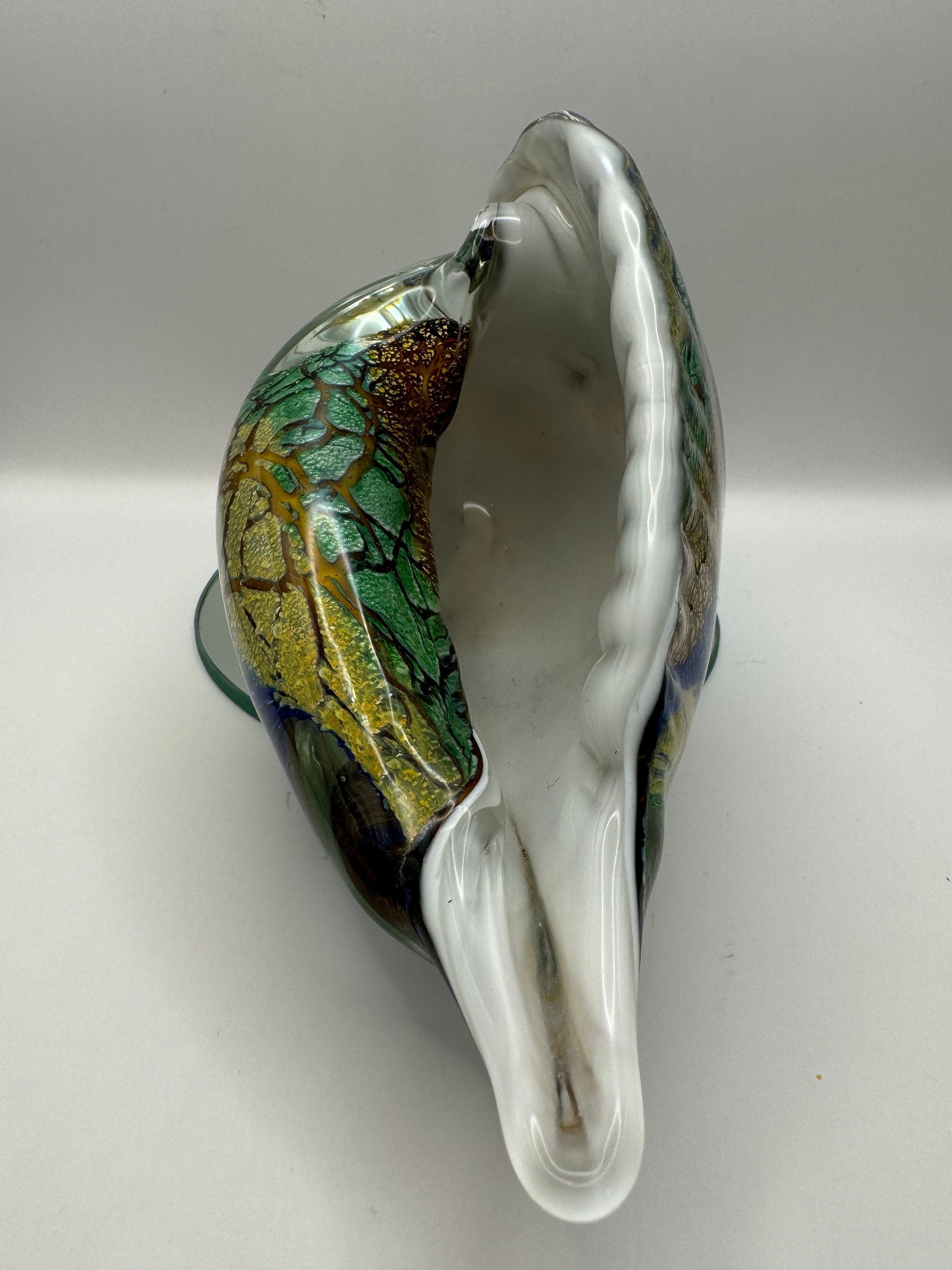 Murano Influenced Blown Glass Conch Shell. Large Art Glass Seashell. - Etsy