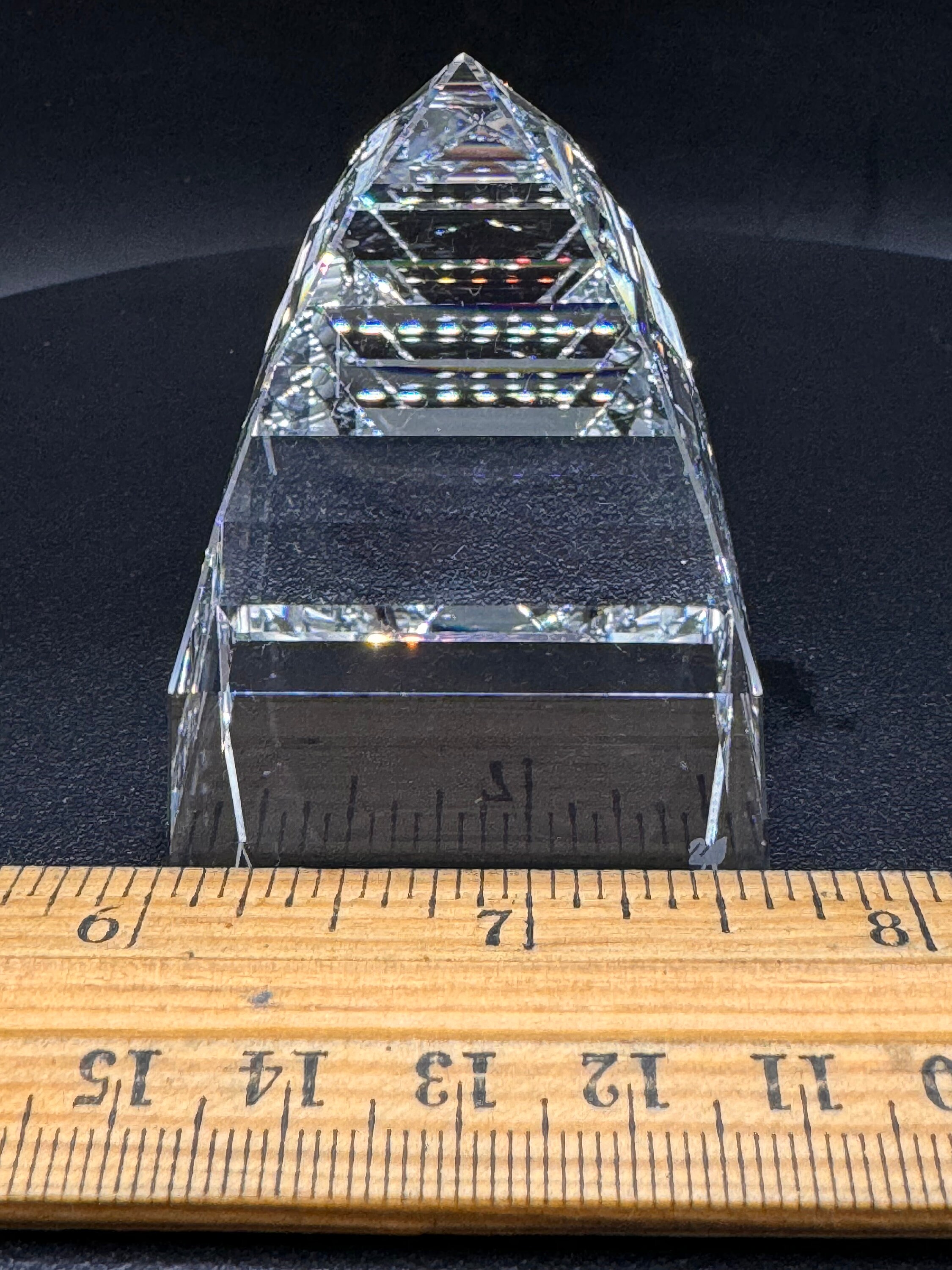 Swarovski Medium Clear Crystal Pyramid Paperweight. Vintage Retired ...