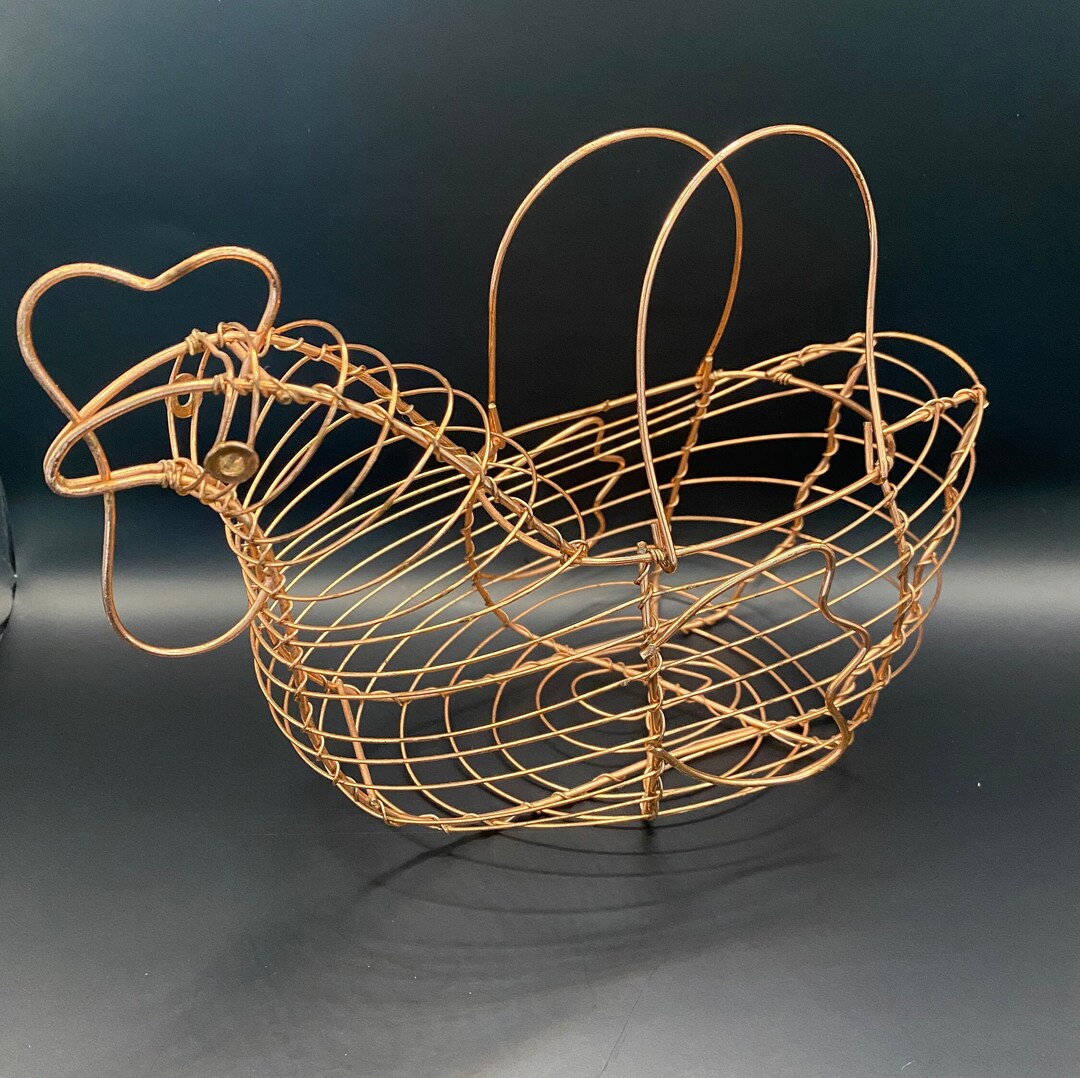 Copper Wire Chicken Basket. Vintage 1980s. - Etsy