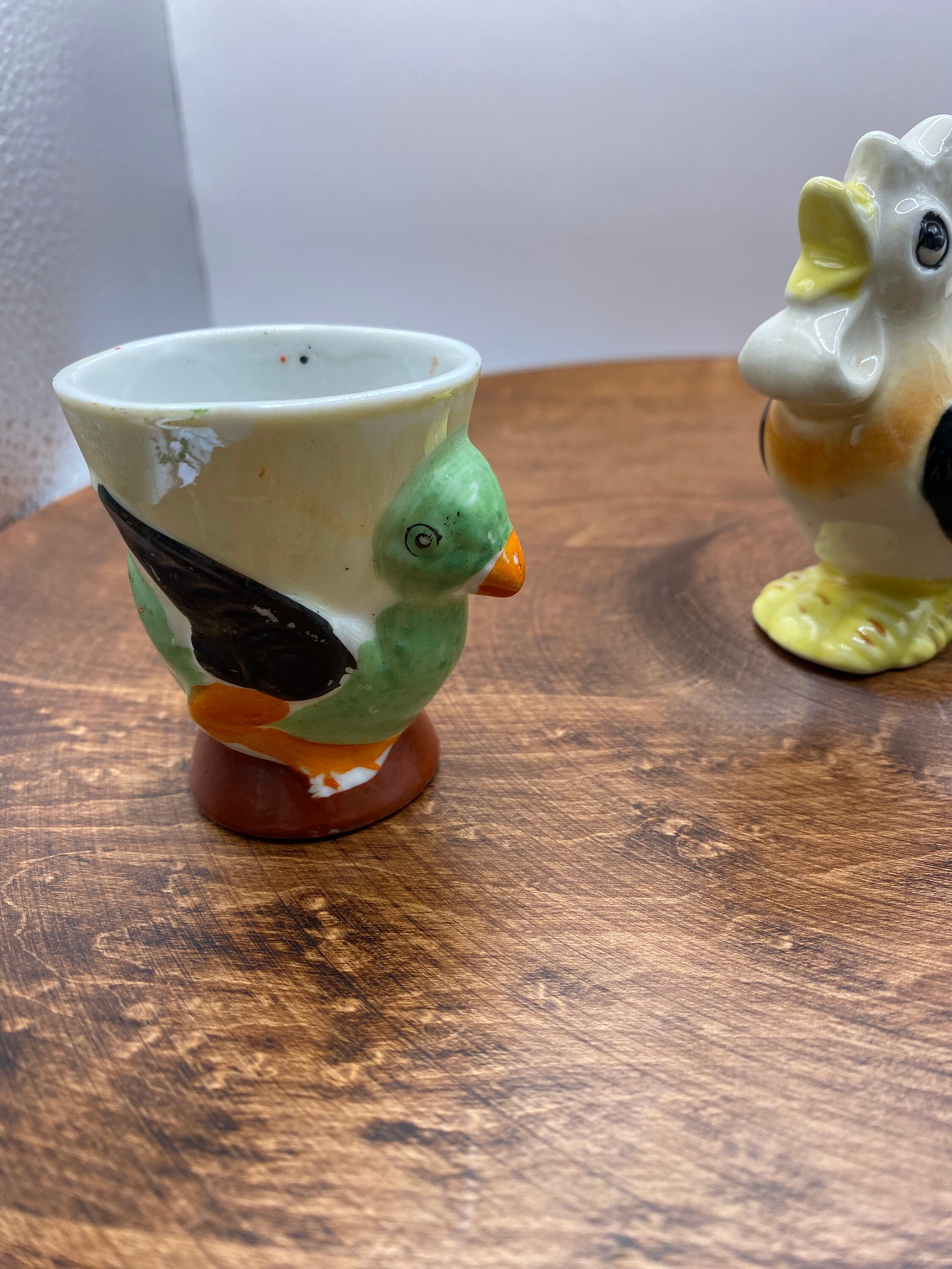 Vintage Hand Painted Ceramic Egg Cups. Anamorphic Japanese Porcelain ...