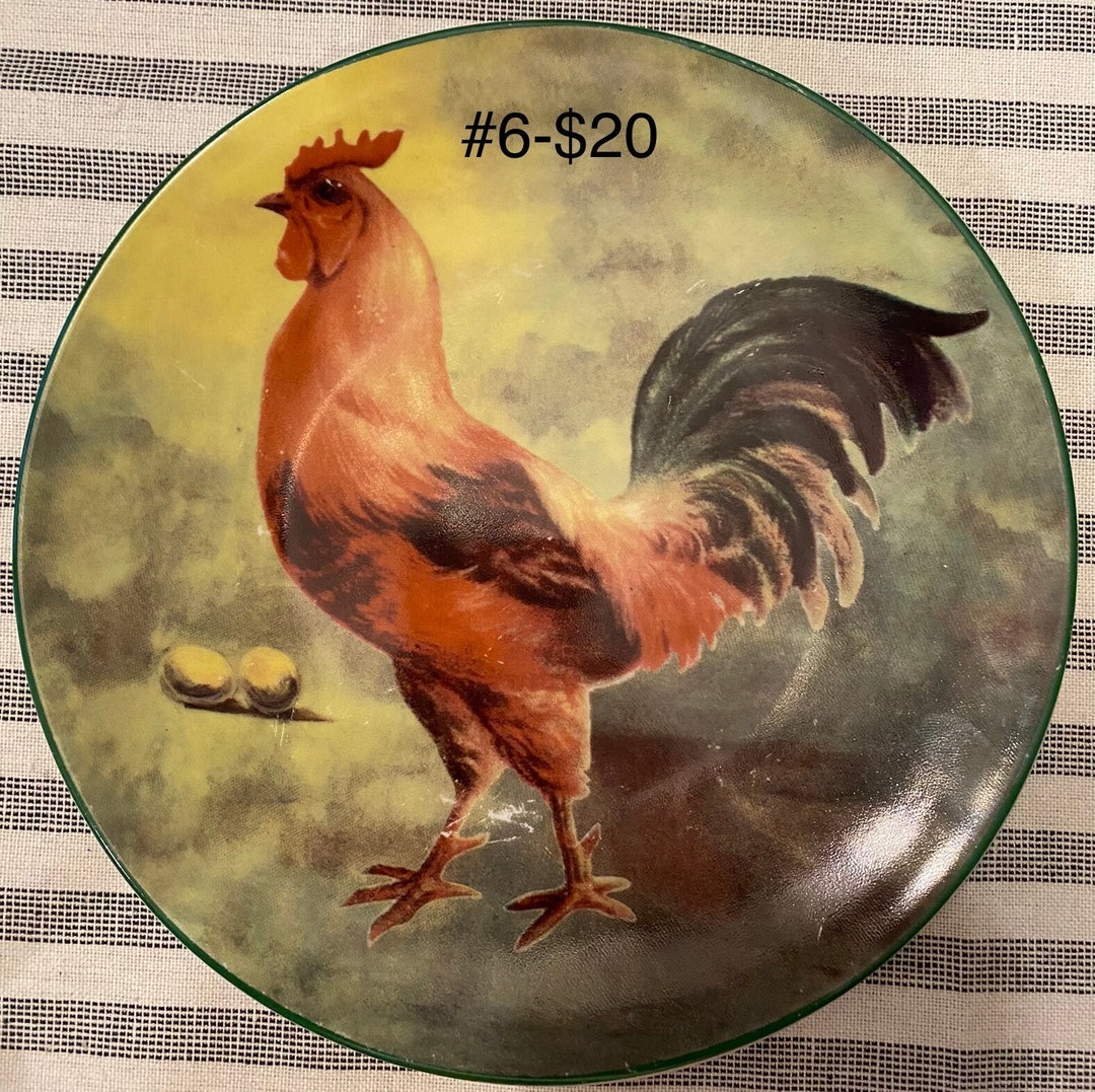 Gryphonware Vintage Decorative Farmhouse Plates With Buff Rooster. - Etsy